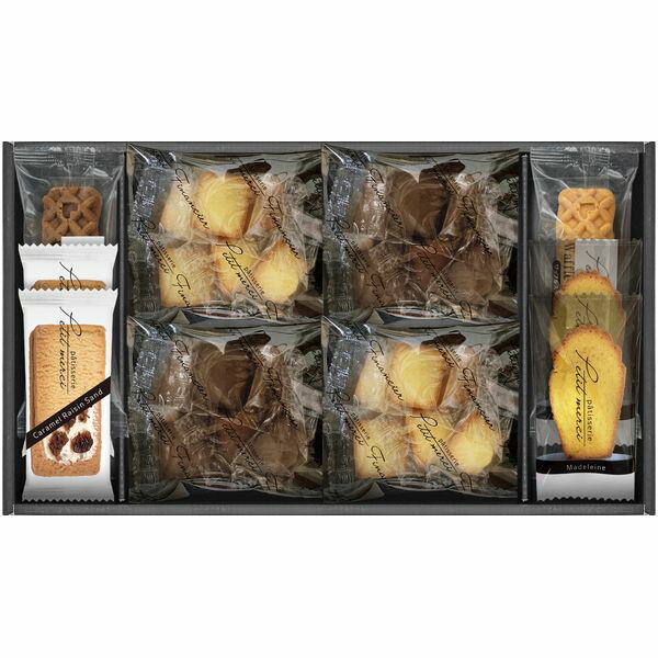 ●商品名/パティスリー プチメルシ ガトーセレクション PMCS-30●商品内容/スティックケーキ(チョコ・プレーン)、キャラメルレーズンサンド×2、マドレーヌ(プレーン)×2、プチフィナンシェ6個入(ショコラ・プレーン)×各2●箱サイズ/...