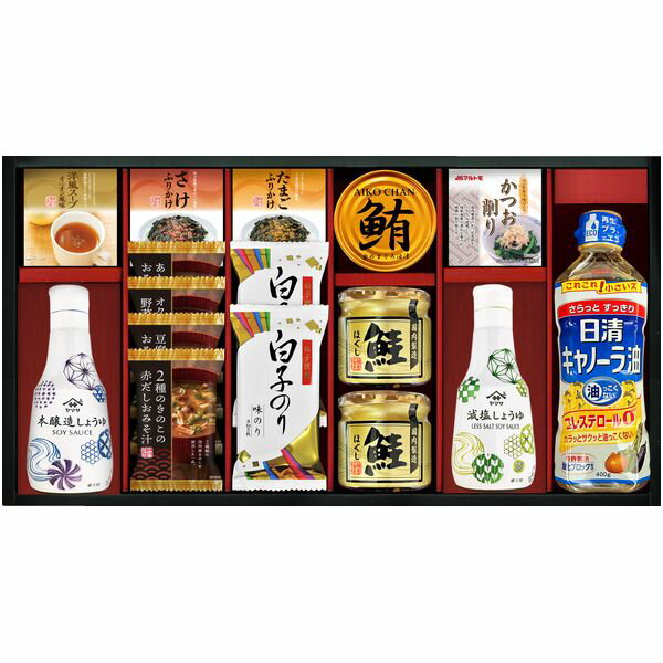 ●商品名/ヤマサ 鮮度しょうゆ & フリーズドライ バラエティ ギフトセット CR-70●商品内容/ヤマサ鮮度しょうゆ200ml、ヤマサ鮮度減塩しょうゆ200ml、とうふと油揚げのおみそ汁、2種のきのこの赤だしおみそ汁、あおさとわかめのおみ...
