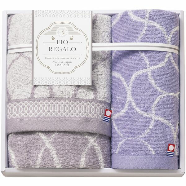 ●商品名/今治 FIOREGALO タオルセット IFR-203●商品内容/フェイスタオル(約33×75cm)×1、ウォッシュタオル(約33×30cm)×1●箱サイズ/約23×25×4cm●材質/綿100%●重量/245g●生産国/日本落ち...