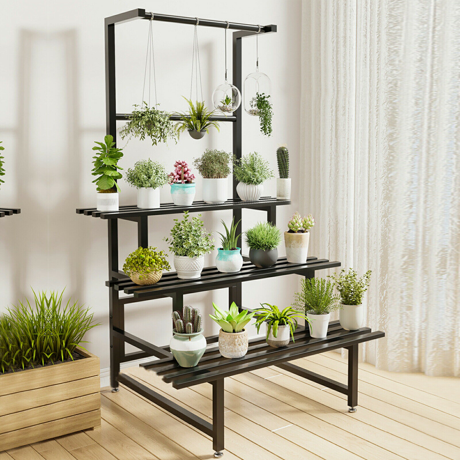 フラワースタンド プランタースタンド 花台 1/2/3段 ガーデンラック 屋外/室内 植木鉢 園芸ラック おしゃれ 観葉植物棚 ガーデンラック 屋外 錆びない 簡単組み立て 収納ラック ベランダ 玄関 ガーデン 飾りフラワースタンド プラン...