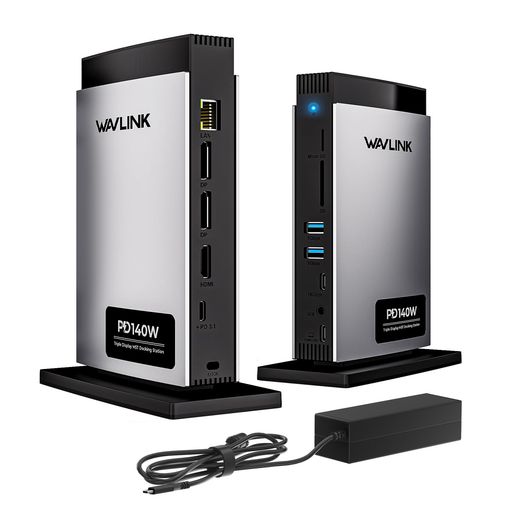 【11-in-1の優れた接続性】WAVLINKの多機能USB-Cドッキングステーションは、140WPD3.1USB-C入力、2つの8K対応DPポート、8KHDMIポート、10GbpsUSB-C3.2ポート、2つの5GbpsUSB-Aポート、...