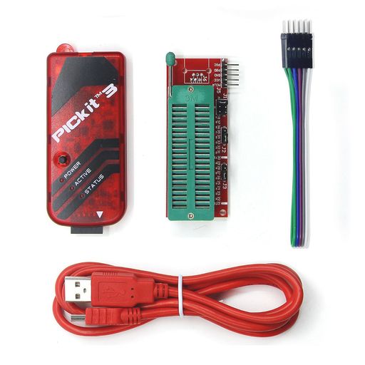 【PICKIT3プログラマー】PICkit3プログラミングキットは、マイクロチップが初心者向けに設計した開発ツールで、オンラインシミュレーションとダウンロードを統合したPICシリーズMCUを学習、評価、開発します。 【プログラミング性能】:...