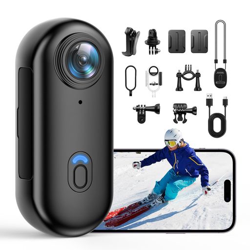 (1)【4K高画質 &amp; 160°超広角】この小型スポーツVlogカメラは、4K解像度の動画と800万画素の写真を鮮明に記録できます。F2.0の大口径レンズと160°の超広角レンズを搭載し、広大な視野を捉えながら、画面の細部の鮮明さと...