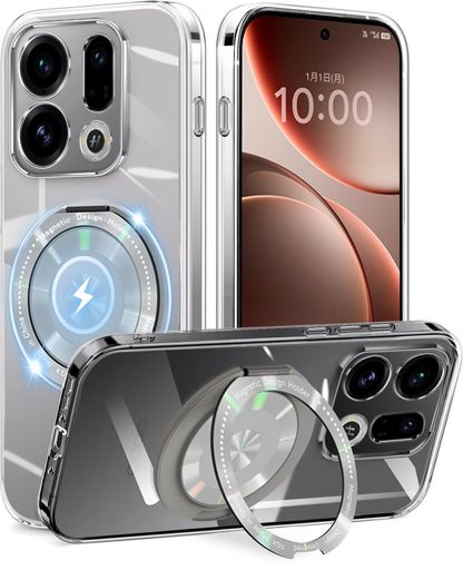 【対応機種】OPPO FIND X9 カバー(ご注意:ご購入前機種をよくご確認くださいね。間違った機種の購入による使えないことを避けてください)。 【スタンド機能、両手解放、自由満喫】多機能マジックスタンドは、折りたたんでグルーブに隠して収...