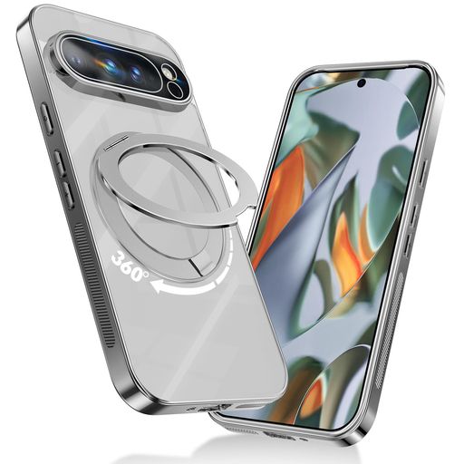 【360°回転スタンド|快適視聴】Google Pixel 9 Pro XL専用ケース。スタンドは360°回転&amp;0〜120°角度調整に対応し、縦・横どちらでも見やすく使用できます。動画視聴や通話、会議、レシピ確認など幅広いシーンで活...