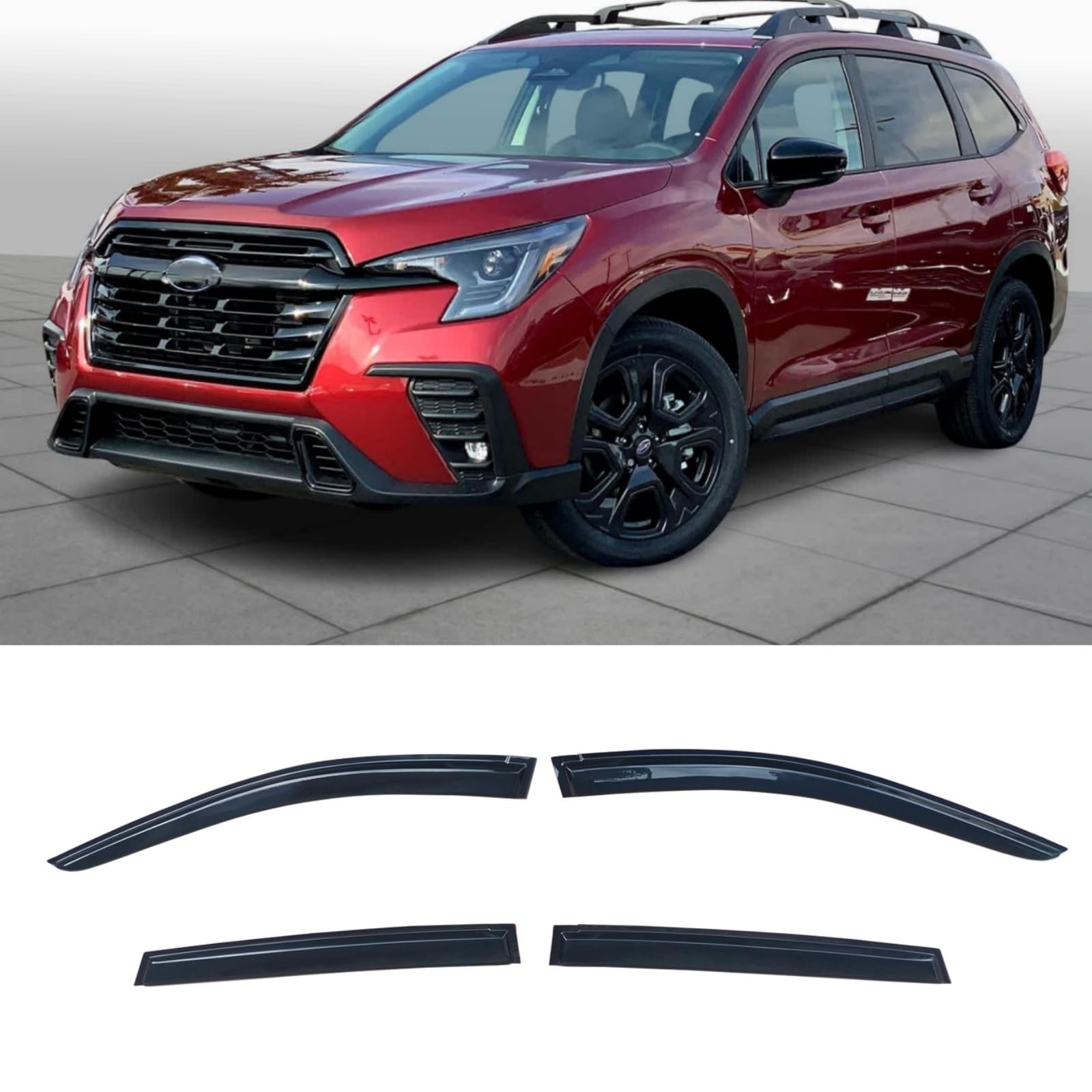 【適合車種】スバル アセント Ascent 2019-2025 に対応いたします。ヒント: 間違った製品を購入しないように、製品を購入する前に、お使いの車のモデルが製品と一致しているかどうかを確認してください。【材質】当社のレインディフレク...
