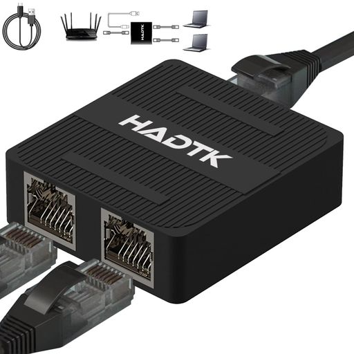 3ポート ギガビット スイッチングハブ RJ45ネットワーク拡張コネクタ 超小型ネットワークスイッチ 樹脂製筐体 設定不要 Type C給電ポート付き. RJ45ネットワーク拡張コネクタ, RJ45 1オス-2メスアダプタは、伝送がより安定...