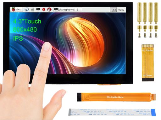 4.3インチDSI IPSスクリーン。 800x480ハードウェア解像度。 静電容量式タッチパネル、5点タッチをサポート。 Pi 4B/3B+/3A+/3B/2B/B+/A+、Compute Module CM3/3+/4に対応。CM3/3...
