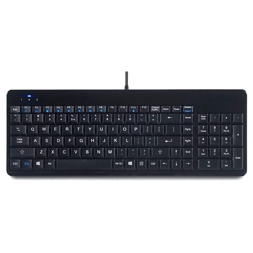 テンキー付きコンパクト有線キーボード:PERIBOARD-220は、省スペースレイアウト(39.8 x 14.5 x 3.0 cm;0.53 kg)で、統合されたテンキーを備えています。オフィス、産業用途、POS、キオスク、19インチラック...