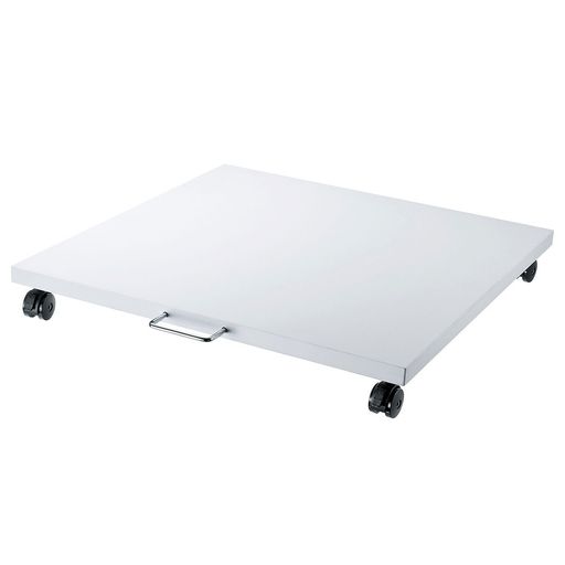 レーザープリンタなどの機器を机の下に収納するカート 【サイズ・重量】:W600xD645xH78mm、7.0kg (天板サイズ:W600xD600mm) 【梱包】:1個口(710x640x60mm/7.5kg) 【出荷形態】:ノックダウン組...