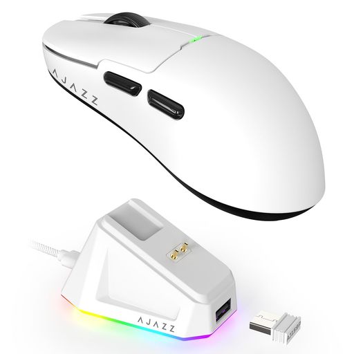 【軽量2モードワイヤレス・マウス】AJ159 単品マウス サイズ118.1 x 63.1 x 37.7mm、重さ約56g、クラスXM型、小・中手ゲーマーの把持に適し、無線2.4G + 有線デュアルモード接続をサポート、無線状態サポート1Kリ...