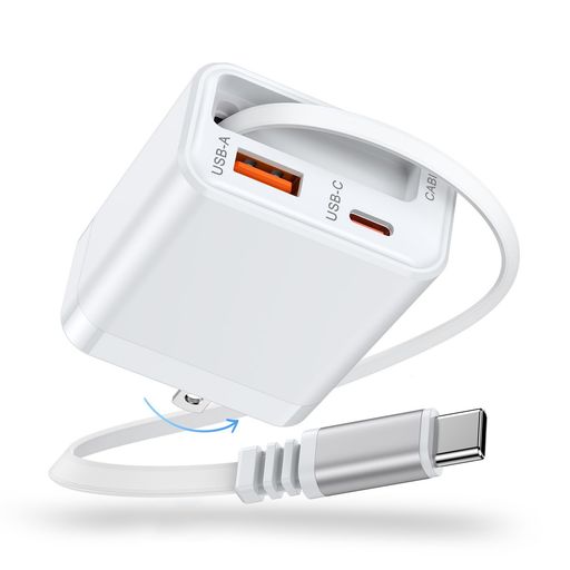 【巻き取りケーブルで充電が劇的にラクに!】従来の充電器+ケーブル方式に別れを告げましょう! 35W巻き取り式設計は、ケーブル絡まり・収納スペース不足・外出時の煩雑さを一挙解決。コードが本体にスッキリ内蔵されるため、バッグ内で他の物に絡まる心...