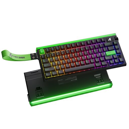 【新准度RT0.005mm】ATTACK SHARK R85HEキーボードは有線キーボードです。コントロール向上の新しい基準で研究されたパソコンデバイスです。以来の形を変形して、急斜面デザインで二段足を装置します、使い好みにして調整できます...
