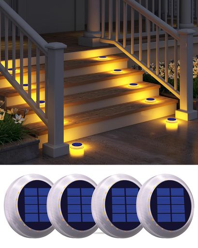 照明,車道 【長時間稼働&amp;省エネ環境に優しい】LED ソーラーグラウンドライト内蔵の1000mAh充電式電池ソーラーパネルは、日中は十分な日差しの下で5-6時間充電する、光センサー付きで夜に自動的に14-16時間点灯可能です、面倒な...