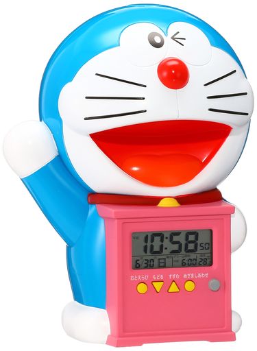 サイズ:18.6x14.1x11.9cm 本体重量:0.5kg 機能:おしゃべりアラーム(2種類)、音量切替(大・小)、カレンダー・温度表示、スヌーズ、ライト アラームオートストップ約2分、アラームモニター 電池:単3形マンガンx2 C藤子...