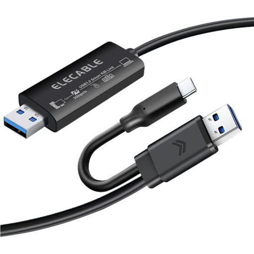チェックボックス️【USB to USBまたはUSB C共有ケーブル】これはUSBからUSBまたはUSB Cの多機能データリンクケーブルで、PCまたはノートパソコン間に対応しています。 どんなファイルも簡単に転送でき、 2 つのコンピュータ...