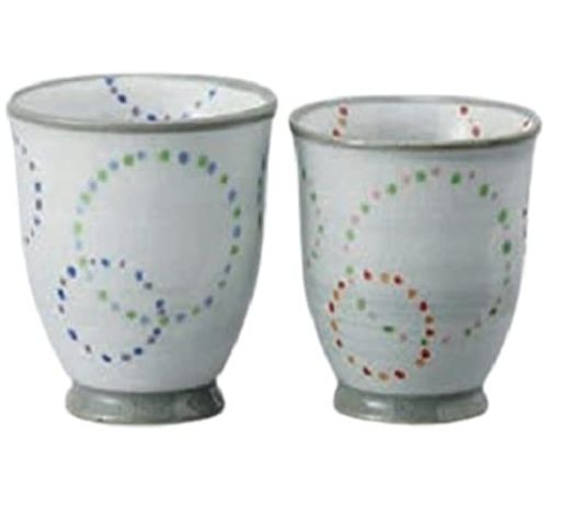 箱サイズ:15.5☓11.3☓高さ7.5cm 湯呑(大)サイズ:7.7x高さ8.8cm 湯呑(小)サイズ:7x高さ8.3cm 生産国:日本(美濃焼) 箱:ボール箱