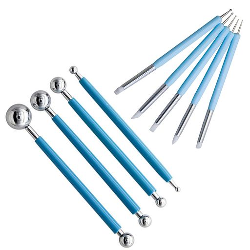 1.多機能工具セット:セットは5本のシリコンペンと4本の工芸棒を含み、9セットの18種類があり、陶芸、工芸、ワックス、模型製作などの多種の創意的需要を満たし、彫刻家と手作り愛好家の必須ツールである。 2.両面設計:工具は両面設計を採用し、一...