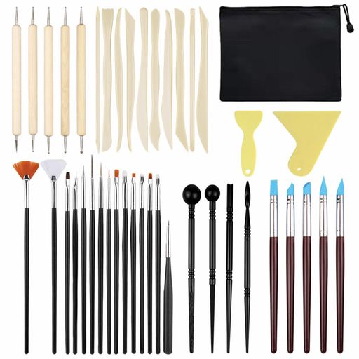 【すべての陶磁器】42の陶磁器セットは大部分の造形粘土工具を含み、あなたの彫刻、塑形、造形、切断、スクラッチ、ブラッシング、拭き取りなどの需要を満たすことができます。 【独自設計】あらゆる細部彫刻を扱うことができる様々な両面設計。滑らかな木...