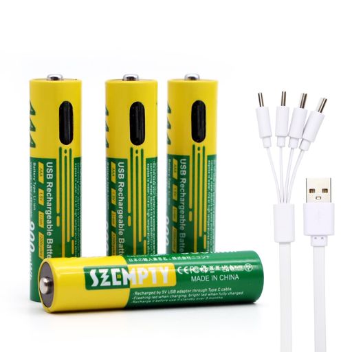 【900mWhの高容量、20%長い使用時間】SZEMPTY単4形充電池はA+リチウム電池で作られ、実質900mWh(約600mAh)の電池容量で、類似の充電池より使用時間が長く、良い経験です。 【最速1時間で満充電、USB充電、専用充電器不...
