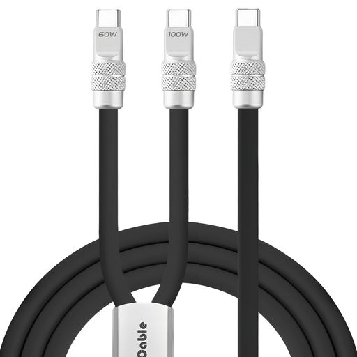 2つのケーブルを1つに:2本のUSB-Cケーブルを1つにまとめた便利な設計。1本で2台のUSB-C機器を同時に充電可能です。旅行や出張など、荷物を減らしたいシーンにも最適です。 最大100Wの高出力対応:単ポート使用時は最大100Wの高出力...