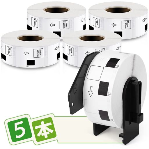 [含みます]:感熱紙ラベル5ロール、専用ホルダー1個。[互換型番]:ブラザー工業食品表示用ラベルDK-1221。 [サイズ]:長さと幅--23mmx23mm数--5000枚(巻ごと500枚)。ASprinte互換ブラザーDKテープは防水性、...