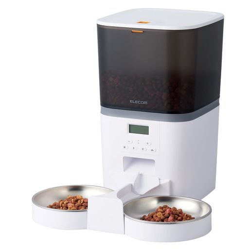 お留守番のときも、いつものごはんを同じように。給餌のタイミングや量を細かく設定でき、規則正しい食生活でワンちゃん・ネコちゃんの健康維持をサポートするタイマー式自動給餌器です。多頭飼いでも安心の2皿タイプです。※本製品はドライフード専用です。...