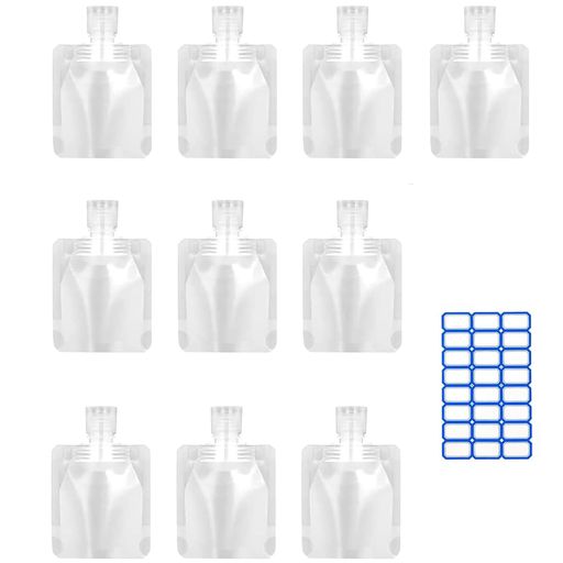 旅行/出張用 【仕様】10セット。50ml、30mlがあります。24個の小さなラベルペーパーを使用すると、分類のために梱包ボトルに貼り付けることができます。 【環境保護】旅行液のこの種の独立した包装設計は、廃棄物を減らすことができます。独立...