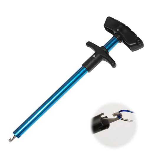 🐟商品仕様:名称:フックリリーサー;ブルー:シルバー;材質:アルミニウム合金+abs;サイズ:7.5cm*24cm;重量:約53g。 🐟操作簡単:このT型フックリムーバーはT型グリップで設計され、滑りにくく、...