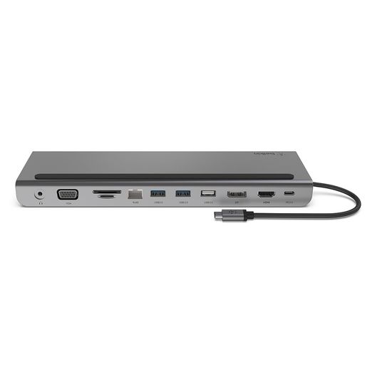 複数のデバイスと同時接続が可能 USB-Cポートから、HDMI、DisplayPort、VGA、 USB-A(3ポート)、Gigabit Ethernet、SDカード、MicroSDカードリーダー、3.5mmオーディオポート、USB-C P...