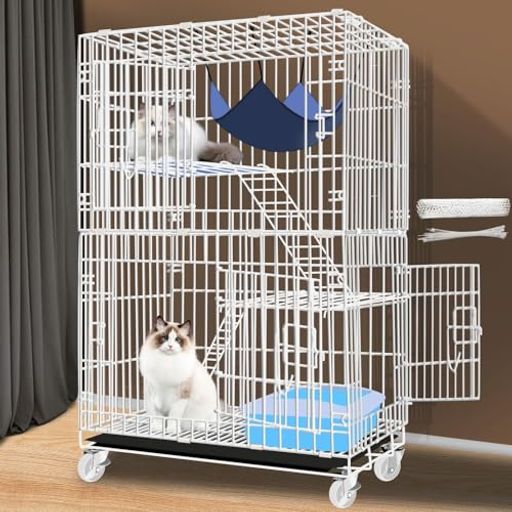 インドア 【猫が安心自由に活動できる場所】この猫用ケージは、子猫が脱出した後ケガや交通事故などのトラブルを防ぎます。安全で快適な休息場所を作り、猫を怪我から守ることができます。広々としてフレキシブルなので、多頭飼いの方にも使いやすいと思いま...
