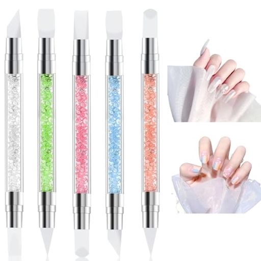 ネイルア-トシリコンペン5本セッ卜素材:樹脂+シリコーン、カラー:ホワイト+ブルー+グリーン+ピンク+オレンジシリコン製の筆先ので、洗浄が簡単。 このマニキュアツールはシリコン素材でできており、柔らかく扱いやすい。シリコーン素材は爪に傷やダ...