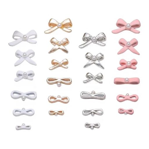 【豊富なデザイン】この24個セットには、6の蝶結びデザイン、それぞれ4色が用意されています。カラフルでマッチングしやすく、上品で可愛らしいデザインは、ネイルの魅力を引き立てます。 【3Dネイルパーツ】私たちのMAEXUSネイルパーツ3D立体...