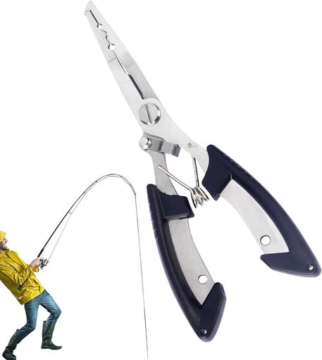 釣り針の取り外し、PEラインの切断、フックの取り外し 【材質】:鉗子部分は主にステンレス材質で作られ、破断や錆びにくく、良好な耐食性。ハンドル部分は主にTPR材質で作られており、使用時に滑りにくく、握り心地が良い。 【使いやすい】:ワンタッ...