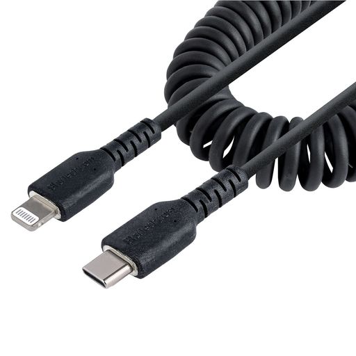 USB-C-Lightningケーブル:コイル型のケーブルで38cmから最大1mまで伸縮。丈夫で柔軟性のあるTPEジャケットにより、巻き取りやすく、車のコンソールボックスやグローブボックスに収納可能 高耐久性:アラミド繊維で補強した高品質L...