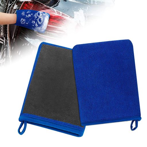 【本体サイズ】サイズ:210mm*140mm、2枚セット(手を入れてらくらく作業が可能な2WAY仕様のグローブタイプ)。 【良い効果】本品は汚れを掻き落とす力が強いので、特殊な汚れを落とす鉄粉除去グローブです。強く擦り過ぎないようご注意くだ...