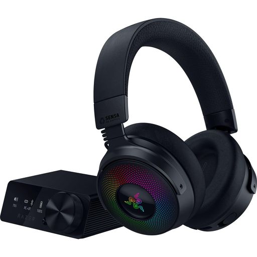ゲーミング Razer Kraken V4 Pro は、Razer Sensa HD ハプティクスを搭載したワイヤレス RGB ヘッドセットで、次世代の没入感を体験できます。OLED コントロールハブを搭載し、指先で最大限の操作が可能。すべ...