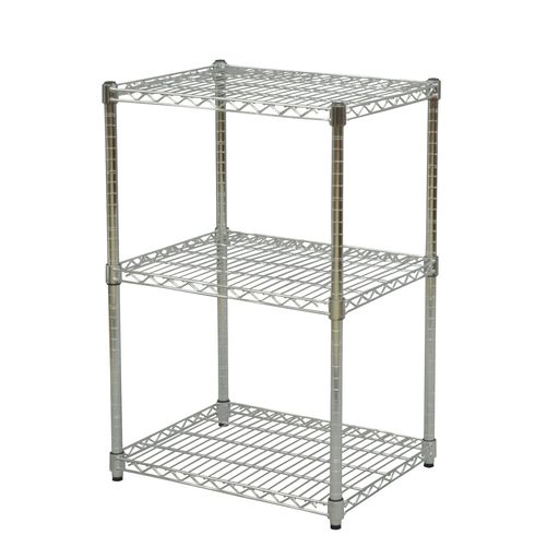 商品サイズ(約):幅60x奥行45x高さ90cm 材質:スチール(メッキ) 耐荷重(約):棚板1枚あたり200kgまで(垂直静止時) 組立:お客様組立品 生産国:中国