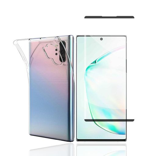 【対応機種】For Galaxy Note 10 Plus SCV45 SC-01M 用のフィルム【1枚ガラスフィルム+1個TPU シリコン ケース】 【硬度9H&amp;高透過率】硬度9Hのガラスファイバーを採用したハードコーティング仕様...