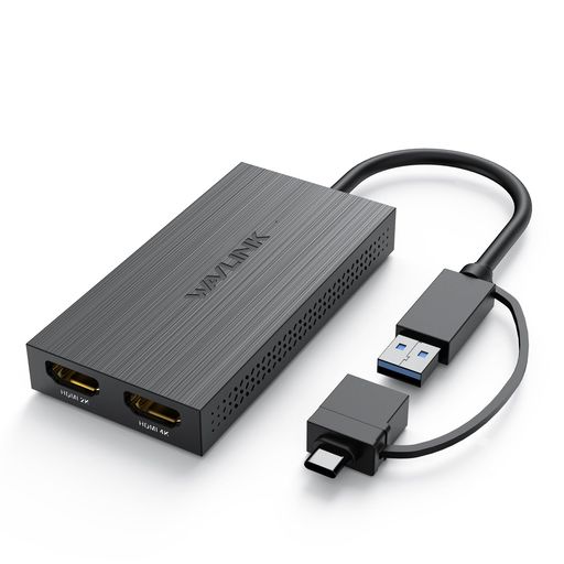 プロジェクター 【USBA/C右向き矢印デュアルHDMIアダプター】USBポート経由でホストコンピュータに接続し、このUSBCまたはUSBA-HDMIアダプターはデュアルモニターディスプレイを提供します。拡張またはミラー表示で好きなものを表...