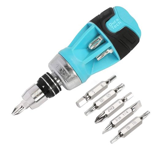 【セット内容】ラチェットハンドル1本。差込角6.35mm(1/4)両頭ビット6枚、PH1&amp; PH3、 T10&amp; T15、T20&amp;T25、SQ5&amp; SQ3、PH2&amp;SQ4、マイナス3/16&amp; マ...