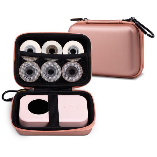 [専用保護収納ケース]-Phomemo D30/T02/M110/M02ラベルライターにぴったりフィット。 [収納袋サイズ]-100mm*150mm*60mm、プリンターと少量のロール紙、USBケーブルを収納できます。Phomemoハードシ...