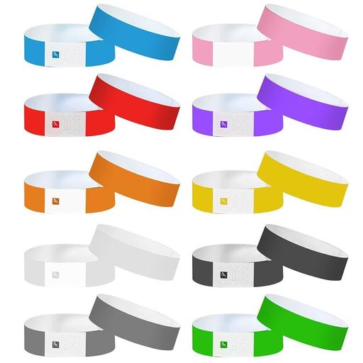 【合成紙リストバンド商品サイズ・仕様について】約1.9CMX25CM豊富なカラー:オレンジ、パープル、ピンク、ブラック、ブルー、ホワイト、緑、赤、黄、グレー枚数選択可:100枚・200枚・500枚・1000枚 【耐久性抜群の高品質】破れにく...