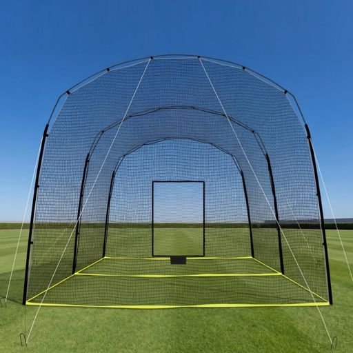【圧倒的な超大型サイズ・広々とした練習空間】 展開サイズは6.7mx3.5mx3mの特大仕様!直方体型で練習エリア全体をしっかりとカバーします。一般的なバッティングゲージよりも奥行きと広さがあるため、ボールが飛び出す心配がなく、自宅の庭や空...