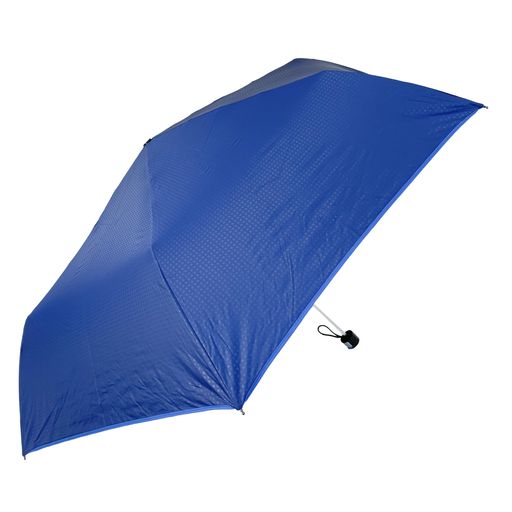 65cm6本骨 ポリエステル100% 色鮮やか!骨が青い折たたみジャンプ傘。 こだわりの竹素材の持ち手