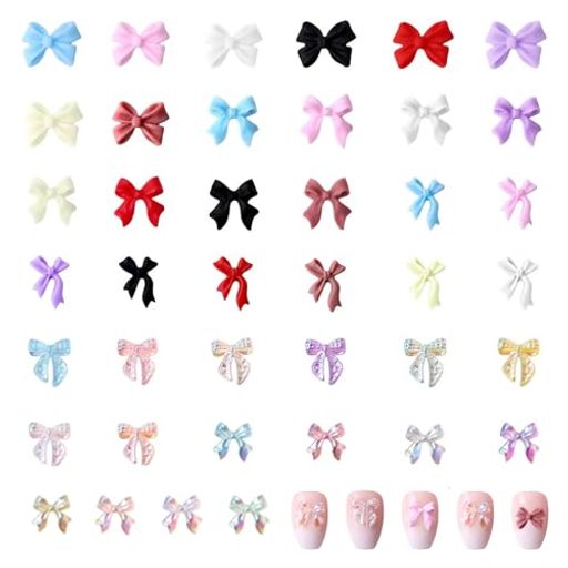 【可愛いネイルパーツ】カラフルなリボンネイルパーツを揃っています。色とスタイルが豊富で、見た目が可愛くてお洒落です。ネイルのワンポイントにぴったり! 【素材】ネイルアートデコパーツは高品質の樹脂素材で作られており、軽量で付け心地が良く、耐久...