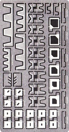 エッチング製のスジボリ用テンプレートガイド キャラクターモデル用に特化した使用頻度の高いディテールを彫り込めるピースを多数収録 国内工場生産の0.2ミリ厚のステンレス製フォトエッチング 平行線を引けるピースやパーツのエッジに引っ掛けて使用出...