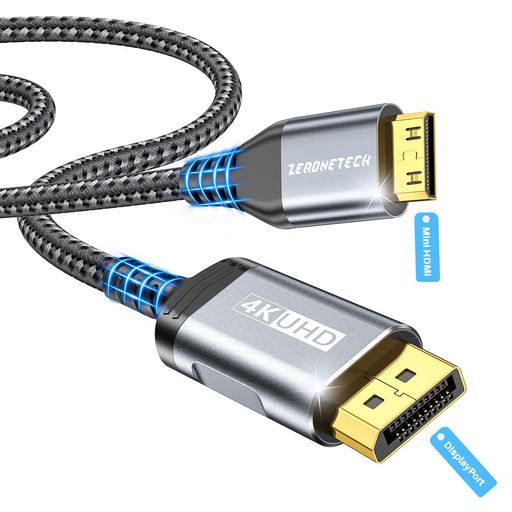 【高品質DisplayPorttoMiniHDMIケーブル】:DisplayPortデバイスとMiniHDMIデバイスを安定して簡単に接続、仕事でも遊びでも読書でも最適な選択です! 【4KUHD解像度】:当社のDPtoMiniHDMIケーブ...