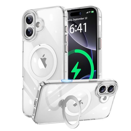 【2025斬新アップグレード&amp;カメラコントロールカバー&amp;対応機種】:iPhone17用ケース 6.3インチ[マグセーフ対応]。 360度回転リングスタンド・カメラレンズ保護・スクリーン保護・カメラコントロールカバー・折りたた...