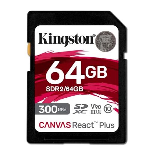 CanvasReactPlusSDカード 容量:64GB カードタイプ:SDXC/Class10/UHS-II/U3/V90 最大読み取り/書き込み速度:300/260MB/秒 保証期間:製品寿命期間保証/無料技術サポート